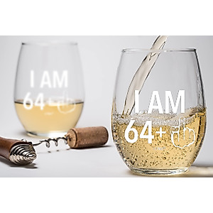 65th Birthday Gifts Wine Glass Men Women | 1959 Birthday Gift for Man Woman turning 65 | Funny 65 th Party Supplies Decorations Ideas | Sixty Five Year Old Bday | 65 Middle Finger Gag Wine Presents
