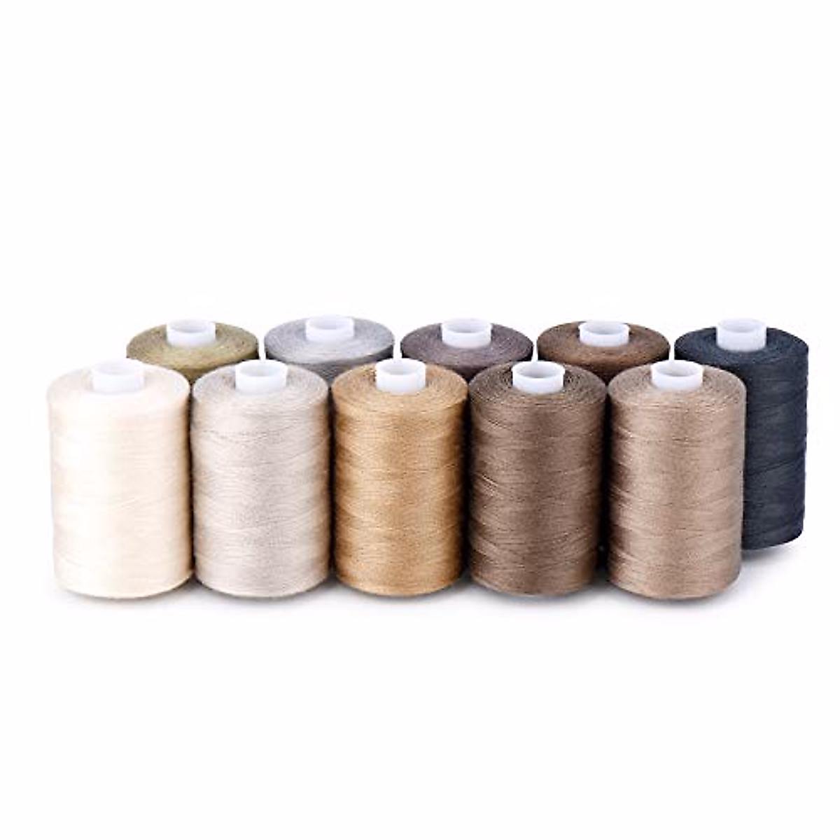 Moon Waves Sewing Thread 40 Colors 1000 Yards Per Spool 40S/2 Polyester 15 Color Sets Options for Sewing Machine,Embroidery Machine,Hand Sewing (10 Grey Colors)