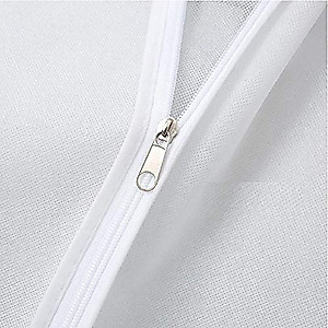 NUOMI Breathable Garment Bags Bridal Gown Wedding Dresses Storage Bag Long Dress Dust Over Large Cover Zipped Clear Bag for Home Travel, Foldable into a Carrrying Bag, White