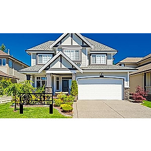 Personalized Metal Address plaque with Monogram displays your address and street name, House Number Address Sign, Personalized Metal Yard Stake House Address Name Sign