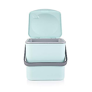 Minky Homecare Kitchen Compost Bin – Countertop Food Waste Caddy with Easy Wipe Clean Interior – Made in The UK - 3.5L (0.9 gal.) (Pastel Green)