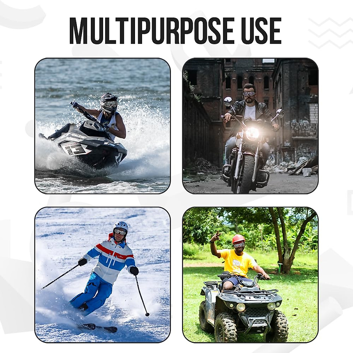 Jettribe Classic Jet Ski Goggles - Silver Frame, PWC Watercraft, Jetski Racer Sunglasses - Floating Water Sport Glasses Designed for Kite Boarding, Surfer, kayaking, and Other Water Adventure