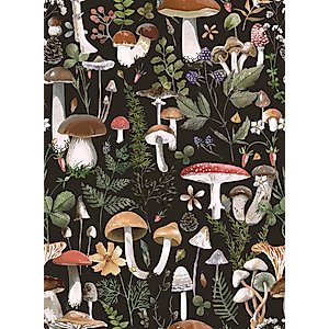 RANRAN Vintage Floral Peel and Stick Wallpaper Plant Mushroom Vinyl Self Adhesive Wallpaper for Bedroom Furniture Paper Removable Wall Decorations 17.7in x 118in, 14.5 Square Ft/Roll