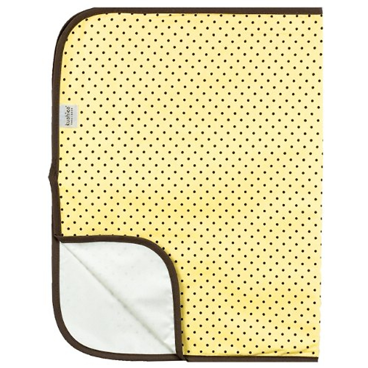 Kushies Deluxe Flannel Change Pad, Yellow with Brown Dots