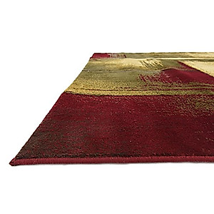 Unique Loom Barista Collection Modern, Abstract, Urban, Distressed, Rustic, Warm Colors Area Rug, 5 ft x 8 ft, Multi/Olive