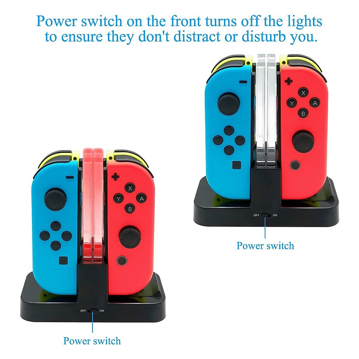Charging Dock Station Compatible with Pro Controller/Joy Cons, FYOUNG Controller Charger Replacement for Switch/Switch Lite/Switch OLED with a Type-C Charging Cable- Black