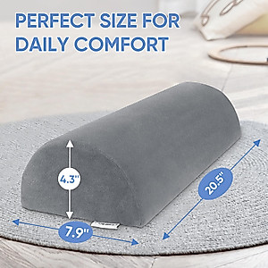Forias Knee Pillow for Back Sleeping, Memory Foam Leg Pillow for Side Sleeping Bolster Pillow for Legs Elevation Half Moon Leg Elevation Pillow for Knee Lumbar Support, Ankle Rest and Foot Comfort