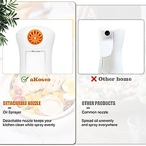 aKosco Oil Sprayer Bottle, 230ml Oil Sprayer for Cooking Olive Oil Sprayer Vegetable Oil Dispenser Oil Mister Portable Bottle Mini Kitchen Gadgets for Cooking, BBQ and Kitchen Baking
