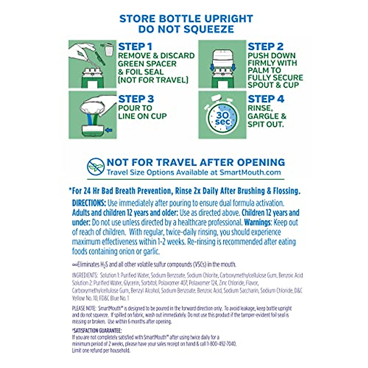 SmartMouth Activated Dry Mouth Mouthwash, Dry Mouth and Bad Breath Relief, Mint, 16 Fl Oz, 2 Pack