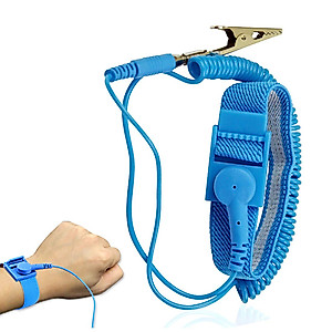 Antistatic Wrist Strap，Adjustable ESD Wristband Bracelet with Grounding Wire Alligator Clip - for Working on Sensitive Electronic Devices (1)