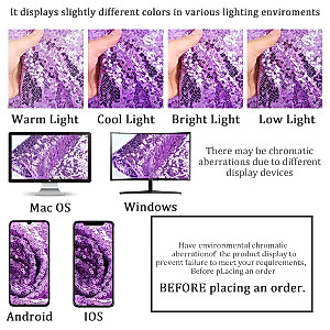 Partisout 3mm Sequin Fabric by The Yard Lavender Sequin Material Fabric Glitter Fabric Sparkly Fabric 3mm Fabric Polyester Fabric Out Door Sequin Fabric Perfet for DIY Party Wedding Holiday Christmas