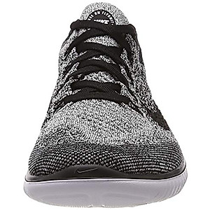 Nike Men's Free Rn Flyknit 2018 Running Shoe, White/Black, 14