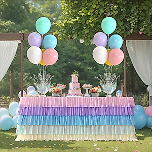 2 Sets Pastel Balloons Centerpiece for Table, Rainbow Balloon Stand Kit for Birthday Party Wedding Baby Shower Prom Tabletop Decorations