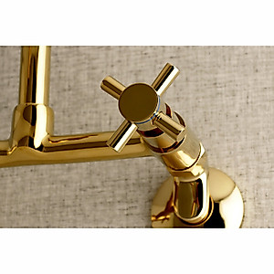 Kingston Brass KS413PB Concord Kitchen Faucet, 6-11/16" in Spout Reach, Polished Brass