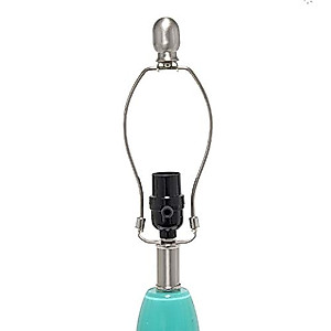 Elegant Designs LT3315-TEL Contemporary Curved Glass Table Lamp, Teal
