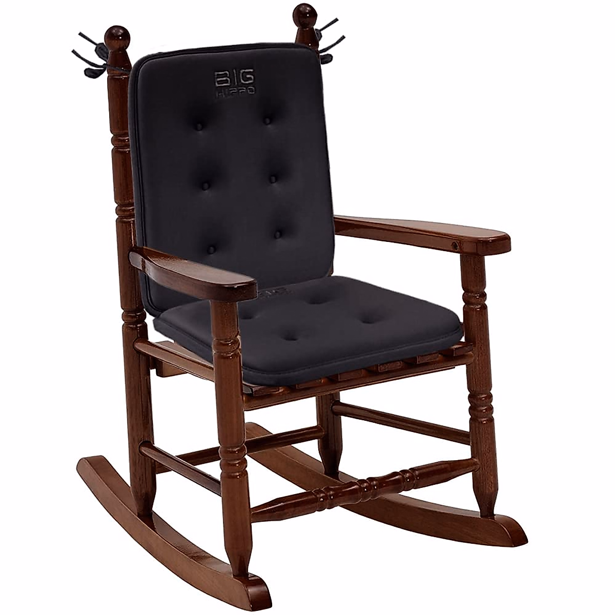 Big Hippo Child Rocking Chair Cushion Memory Foam Kids Rocking Chair Seat Back Cushion Set with Ties for Kid Children,Grey(Only Cushion Set)