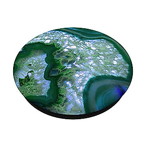 Elegant Blue Green Agate Geode PopSockets PopGrip: Swappable Grip for Phones & Tablets