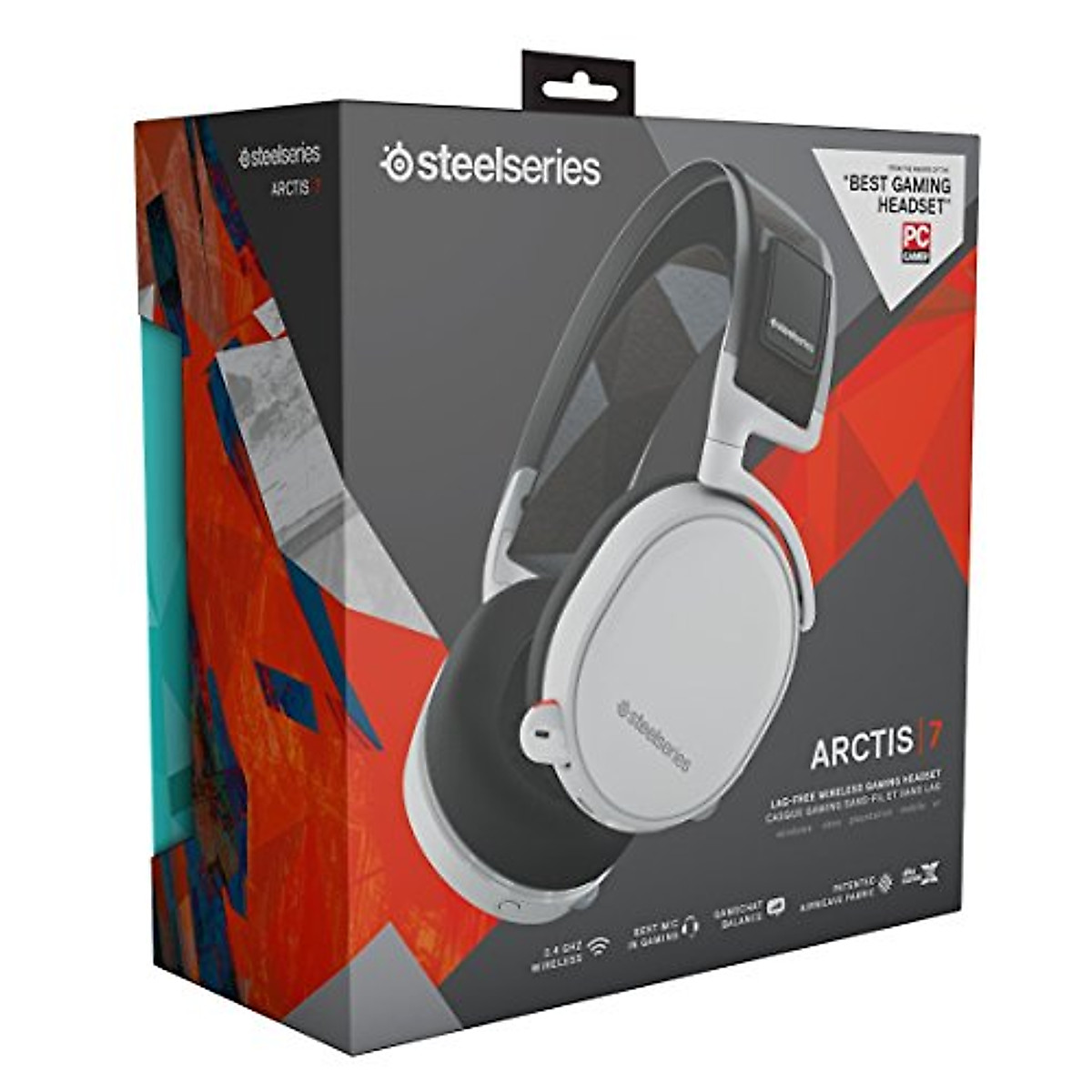 SteelSeries Arctis 7 Legacy Edition, Lag-Free Wireless Gaming Headset, DTS 7.1 Surround for PC, PC/Mac/Playstation 4/Mobile/VR - White