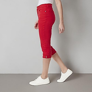 Bandolino Women's Mandie 5 Pocket High Rise Capri, Vivid Ruby, 12 Regular
