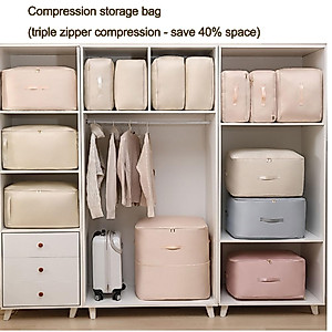 2024 New Ultra Space Saving Self Compression Organizer, Heavy Duty Moving Bags,Storage Tote for Space Saving, for Comforters,Blankets,Bedding. (Gray, X-Large)