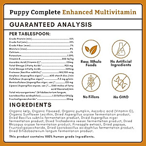 Wholistic Pet Organics Puppy Essentials - 8 Oz - Organic Pumpkin Powder Dog Supplement for Skin & Coat Health, Itching Relief, Omega 3 & Probiotics - Vitamins for Immune Support, Dog Food Additive