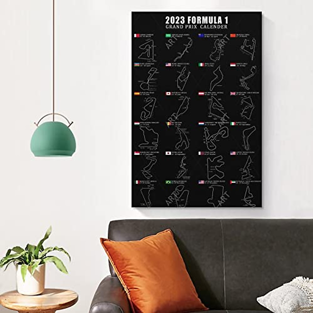 Wall Posters Formula 1 Calender 2023 Grand Prix Posters & Prints Canvas Wall Art Prints for Wall Decor Room Decor Bedroom Decor Gifts Posters 12x18inch(30x45cm) Unframe-Style-6