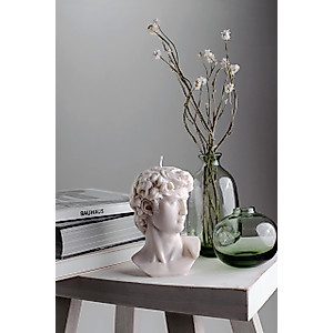 LAWA David Bust Candle - Handmade Scented Soy Wax Candle Elegant Aesthetic Candle Housewarming Gift Home Decor Idea White