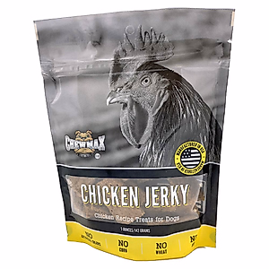 CHEWMAX Chicken Jerky Dog Treats for Dogs | Rawhide-Free, Made in USA | Healthy, Long-Lasting & Great Tasting Treat | No Artificial Colors, Satisfies Dog's Urge to Chew, 5 oz