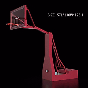 Yiju 1:32 Scale Plastic Sports Decorating Basketball Hoop for Action Figure Life Scene Props Decoration & Collection Toys, Red