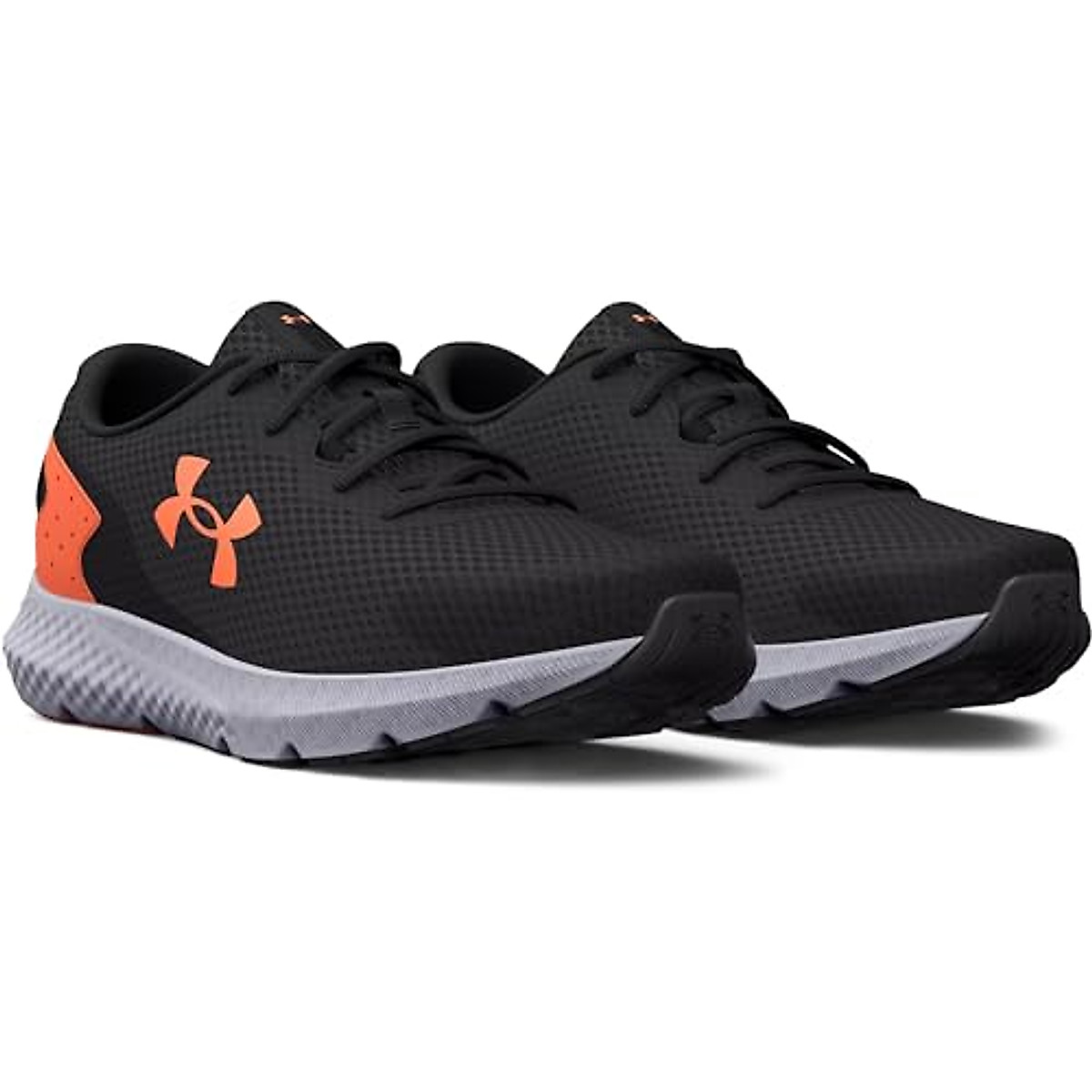 Under Armour Men's Charged Rogue 3, (100) Jet Gray/Black/Panic Orange, 10.5