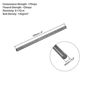 PATIKIL Graphite Rod Graphite Stirring Rod Cylinder Stick Carbon Rod 100x5mm Black for Electrode, Melting Casting, Crucibles, Pack of 5