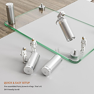 Clear Computer Monitor Stand Riser with Height Adjustable Multi Media Desktop Stand for Flat Screen LCD LED, Laptop/Notebook/Xbox One,HD01T-002