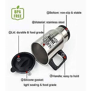 HLLD funny Novelty Nurses Can't Fix Stupid, But We Can Sedate It Silver Stainless Steel Travel Tea Mug/Cup-14 Oz