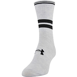 Under Armour Women's Essential Mid-Crew Socks, 3-Pairs, Gray/Black Assorted, Medium