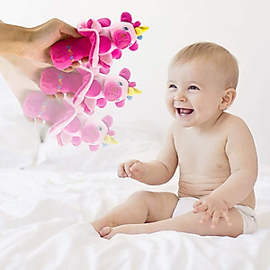 Twocow Baby Rattles 2-Piece Set of Soft Baby Pink Horse and Angel Pig Animal Toys, 0-3-6-9-12 Month-Old Baby, New boy and Girl Baby Bell Animals Plush Toys Gifts