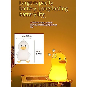 Hasdlga Duck Silicone Night Light,Cute Duck Kids Lamp,16 Colors Changing Remote Control Night Lights,Rechargeable Dimmable Nursery Lamps Bedroom Decor Birthday Xmas Gift