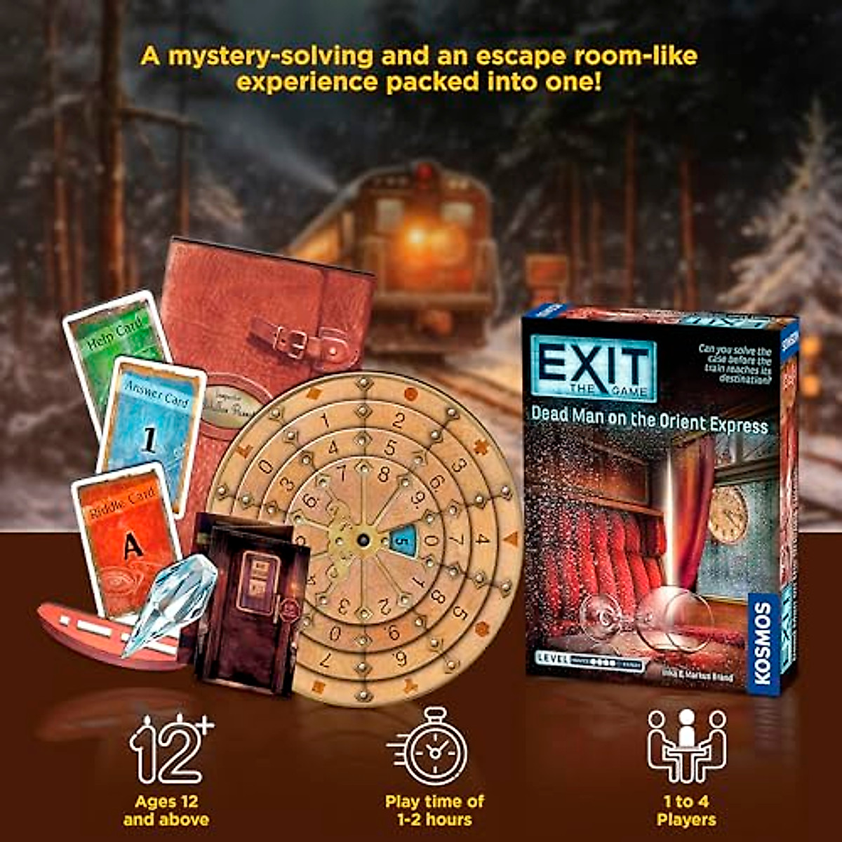 Dead Man on The Orient Express | Exit: The Game - A Kosmos Game | Family-Friendly, Card-Based at-Home Escape Room Experience for 1 to 4 Players, Ages 12+