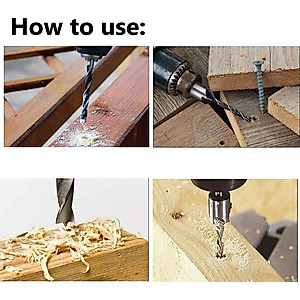 Rocaris 23-Pack Woodworking Chamfer Drilling Tool, 6pcs 1/4" Hex 5 Flute 90 Degree Countersink Drill Bits, 7pcs Three Pointed with L-Wrench, 8PCS Wood Plug Cutter, and Automatic