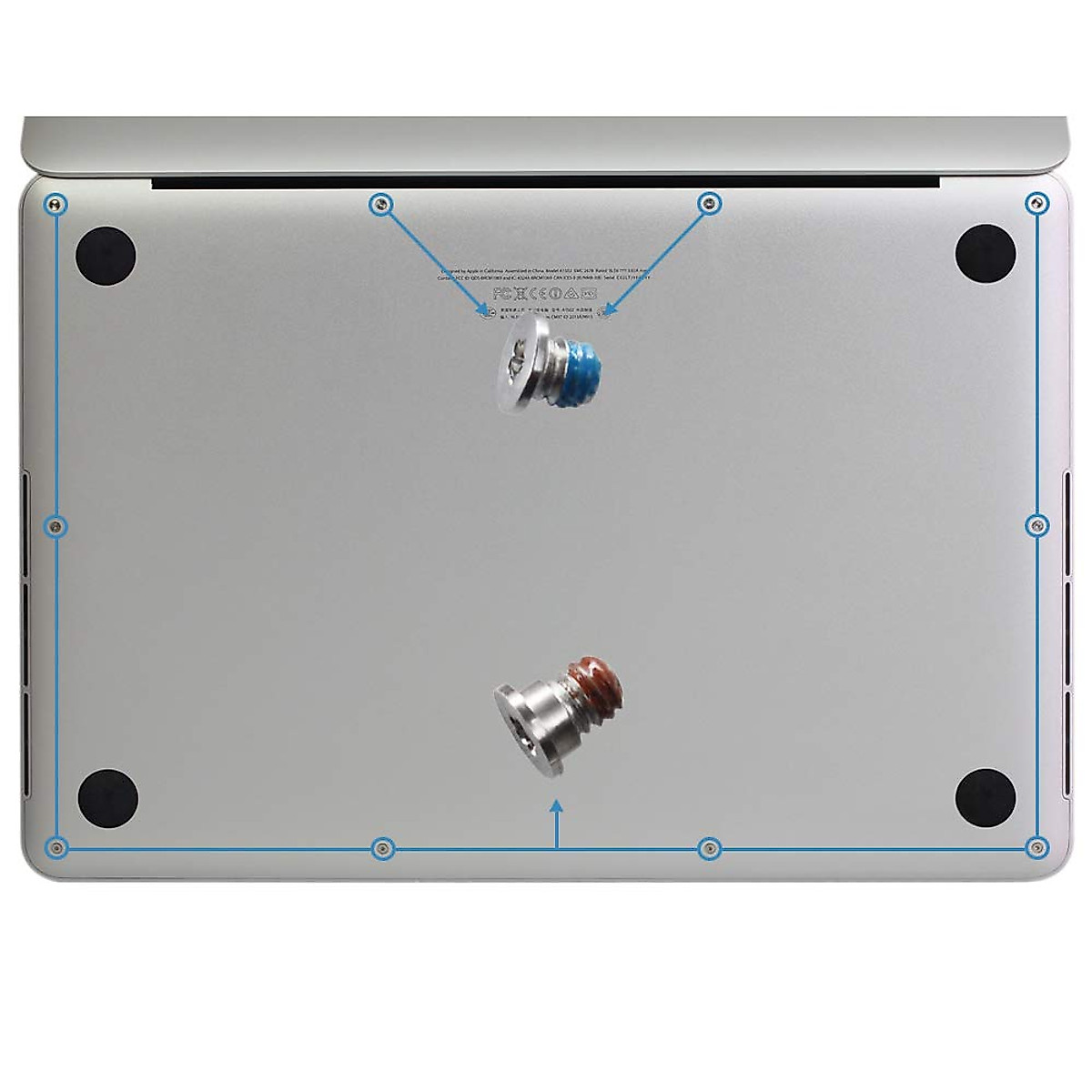 GODSHARK Repair Replacement Screws with Screwdriver for MacBook Pro 13 or 15 inch Retina Display A1398 A1425 A1502 2012-2015, Bottom Case Cover P5 Pentalobe Repair Tool Kit Laptop PC Computer