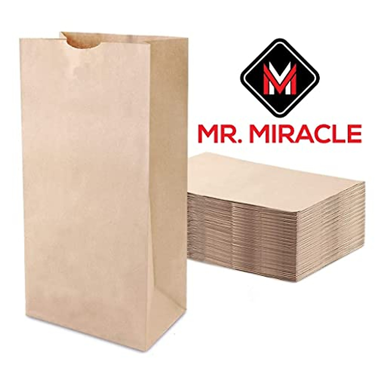 Mr Miracle Paper Bags Pack of 100 (Brown, 8Lb)