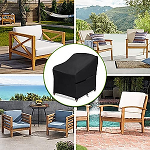 Patio Chair Covers,2 Pack Patio Seat Covers,420D Waterproof and Heavy Duty Lounge Deep Outdoor Seat Covers, Outdoor Lawn Patio Furniture Covers,38inLx31inDx29inH, Black