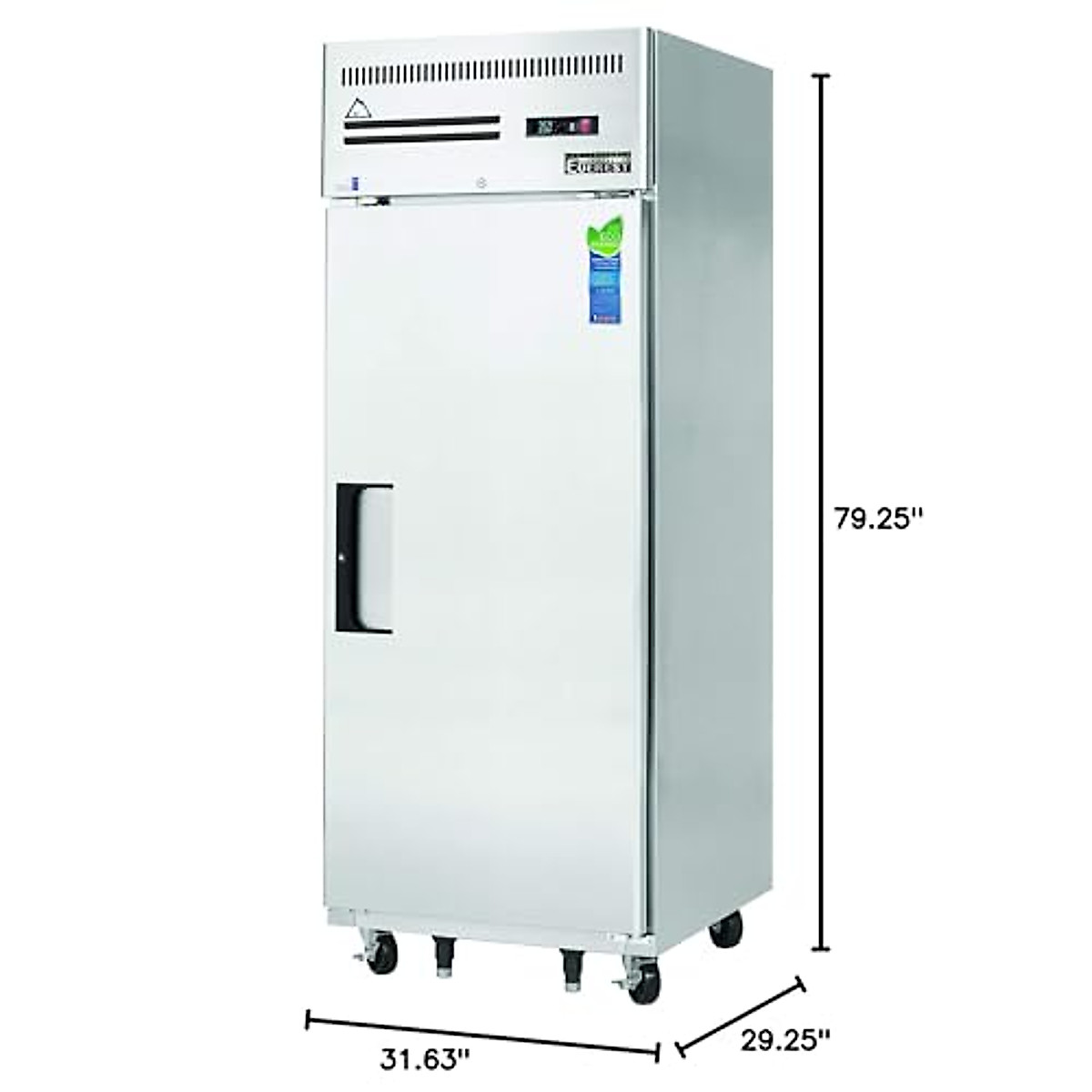 Everest Refrigeration ESR1 29-1/4' Reach-in Commercial Refrigerator with Solid Door, One Section, 23-Cubic Feet, Stainless Steel, NSF