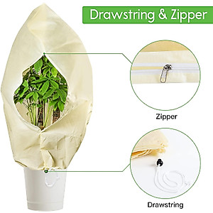 Bonviee 4 Packs Plant Covers Freeze Protection-47.24”×70.86” Large Tree Covers Frost Protection Blankets for Plants, Reusable Shrub Jakets Covers for Winter, with Drawstring & Zipper