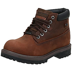 Skechers Men's Sargeants-Verdict Waterproof Boot Fashion, Dark Brown, 11
