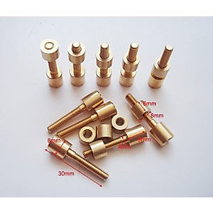 5Afashion 10 sets/lot Screw Fasteners for knife maker,5/16" Diameter Head.Tactical survival knife screw EDC knife shaft fasteners (brass)