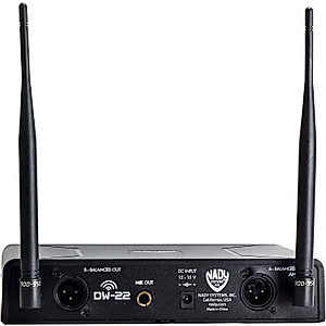 Nady DW-22 Dual Digital Wireless Handheld Microphone System – Dual Fixed UHF Frequency – Ultra-Low Latency with QPSK Modulation - Dual XLR and Mixed ¼” outputs