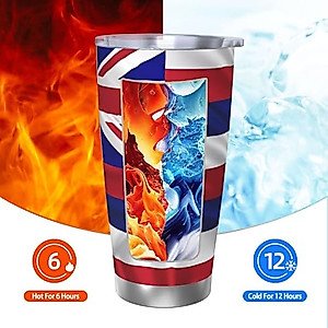 WXZYFP Car cup (single silver rim), can use a straw or drink directly, easy to use.Flag of Hawaii American