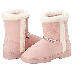 bebe Girls' Winter Boots - Quilted Faux-Fur Shearling Boots (Little Girl/Big Girl), Size 2 Little Kid, Blush