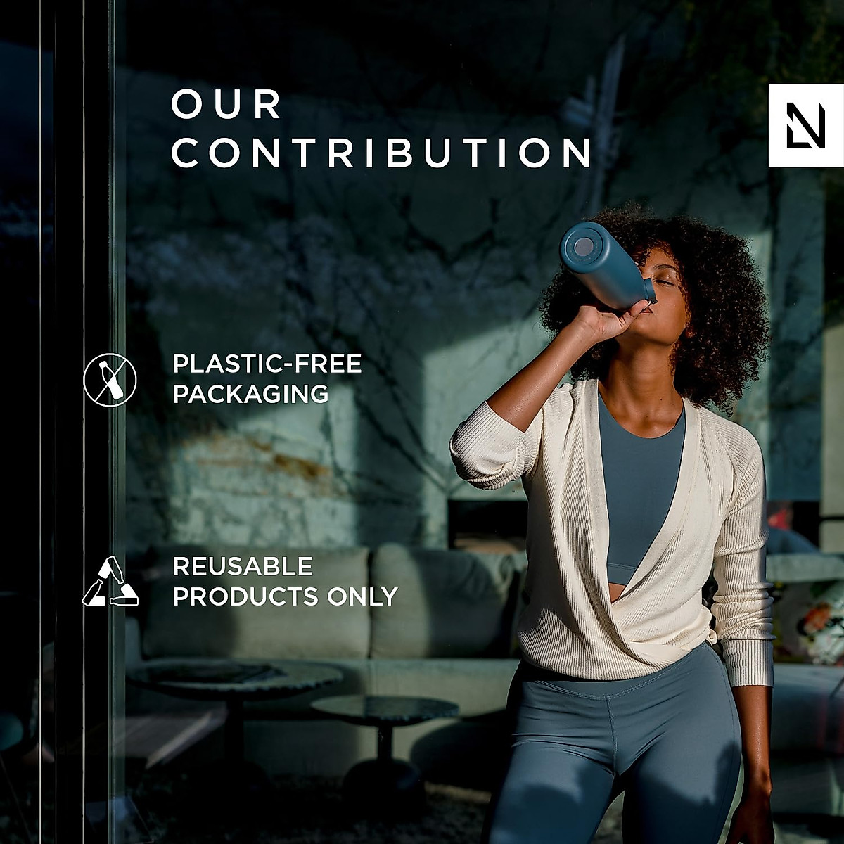 LARS NYSØM Stainless Steel Insulated Water Bottle 12oz 17oz 25oz 34oz 51oz | BPA-free Insulated Thermo Flask for Hot and Cold Beverages | Leakproof Drinking Bottle