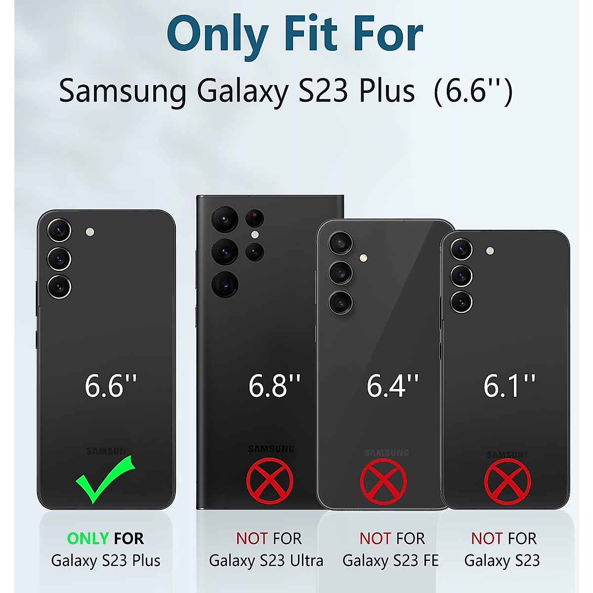 FNTCASE for Samsung-Galaxy S23+Plus Case: Dual Layer Protective Textured Cover & Rugged TPU Shell with Kickstand | Military Grade Drop Protection | Heavy Duty Cell Phone Protector(Blue)